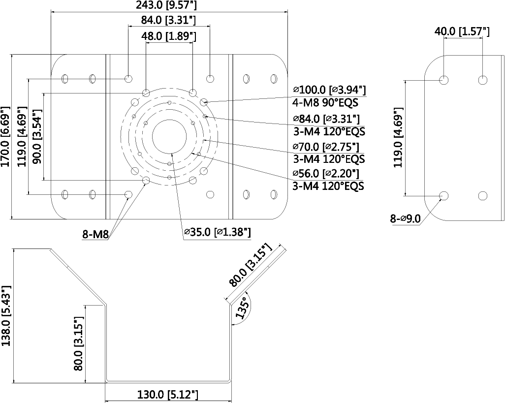 Dahua 大華監視器 周邊產品 PFA151 牆角支架 - 聯順聯網股份有限公司